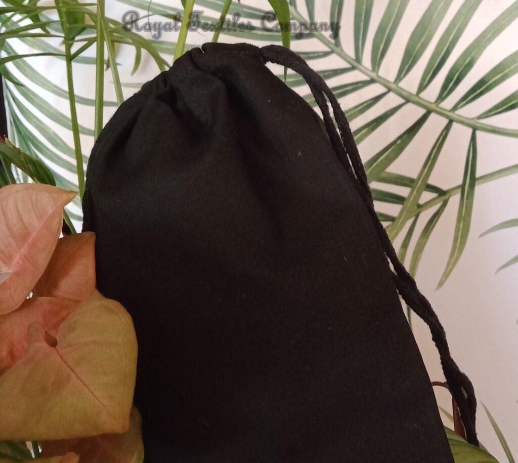 Black Cotton Drawstring Bags - W7cm*H10cm (3x4inches)