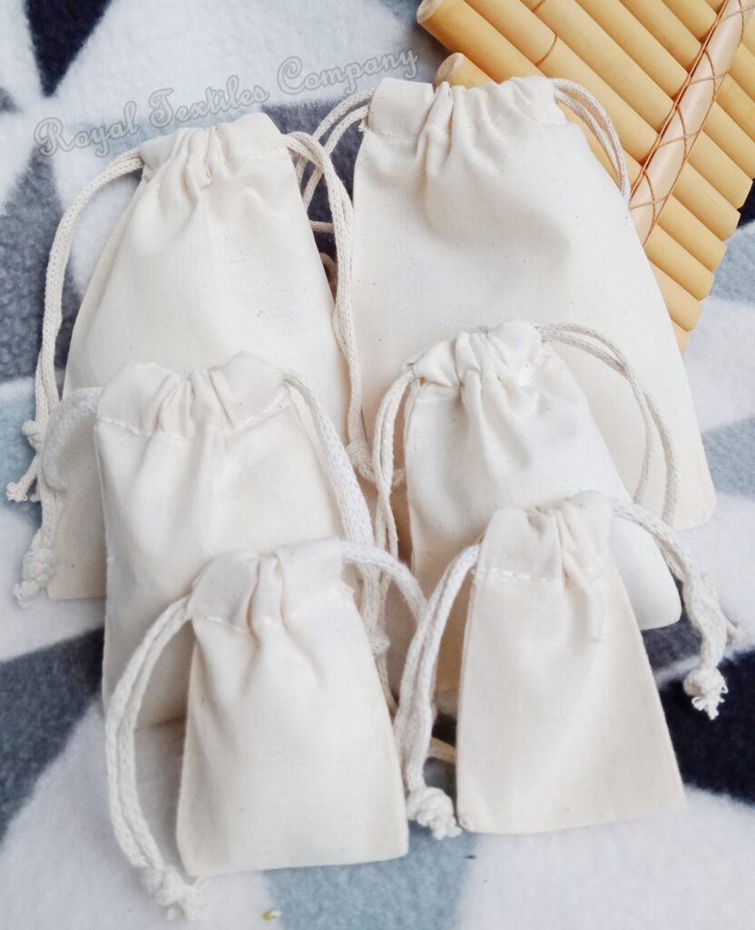 Natural Cotton Drawstring Bags - W10cm*H15cm (4x6inches)