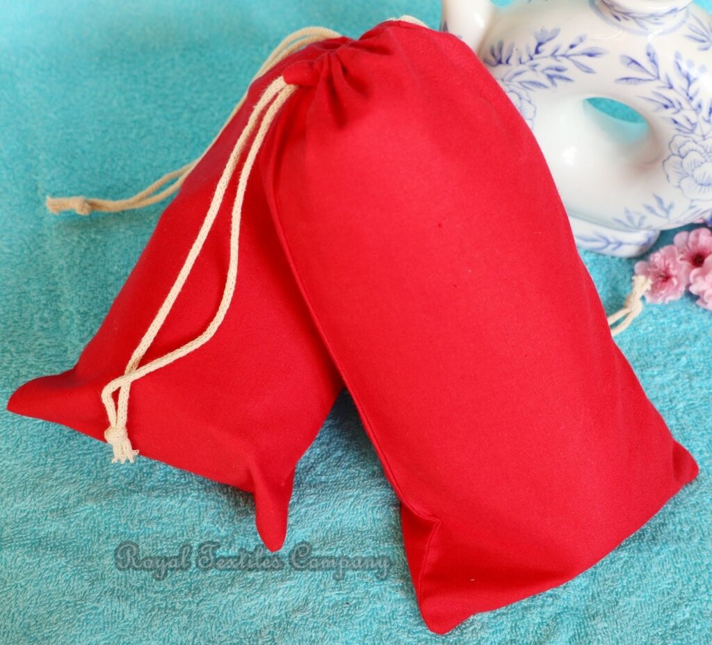 Red Cotton Drawstring Bags - W25cm*H30cm (10x12inches)