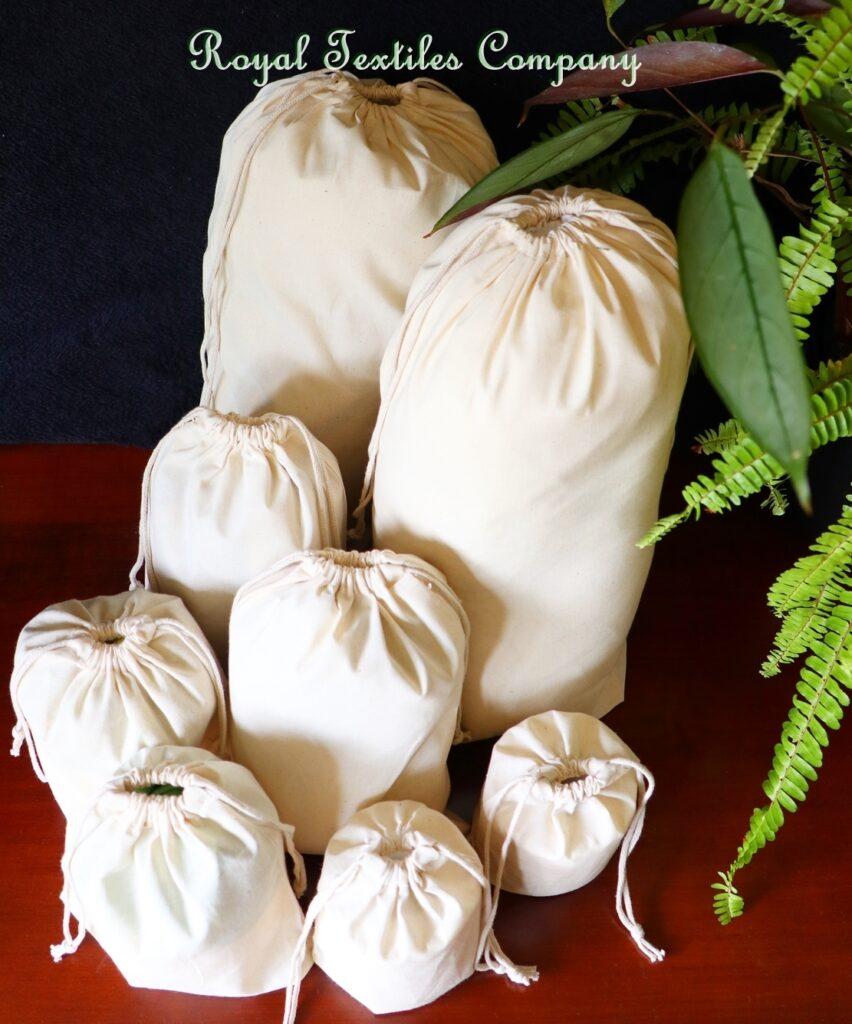 Natural Cotton Drawstring Bags - W20cm*H30cm (8x12inches)