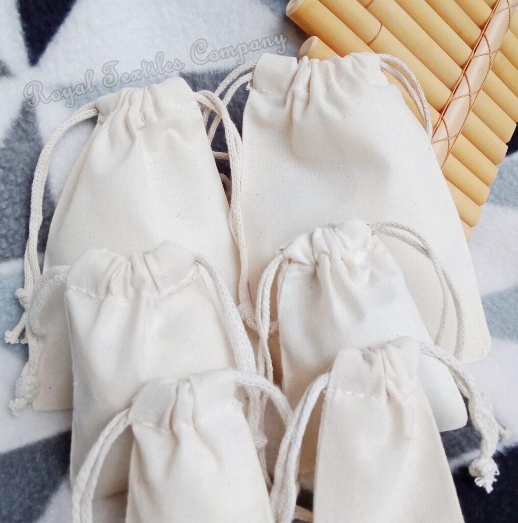 Natural Cotton Drawstring Bags - W7cm*H10cm (3x4inches)
