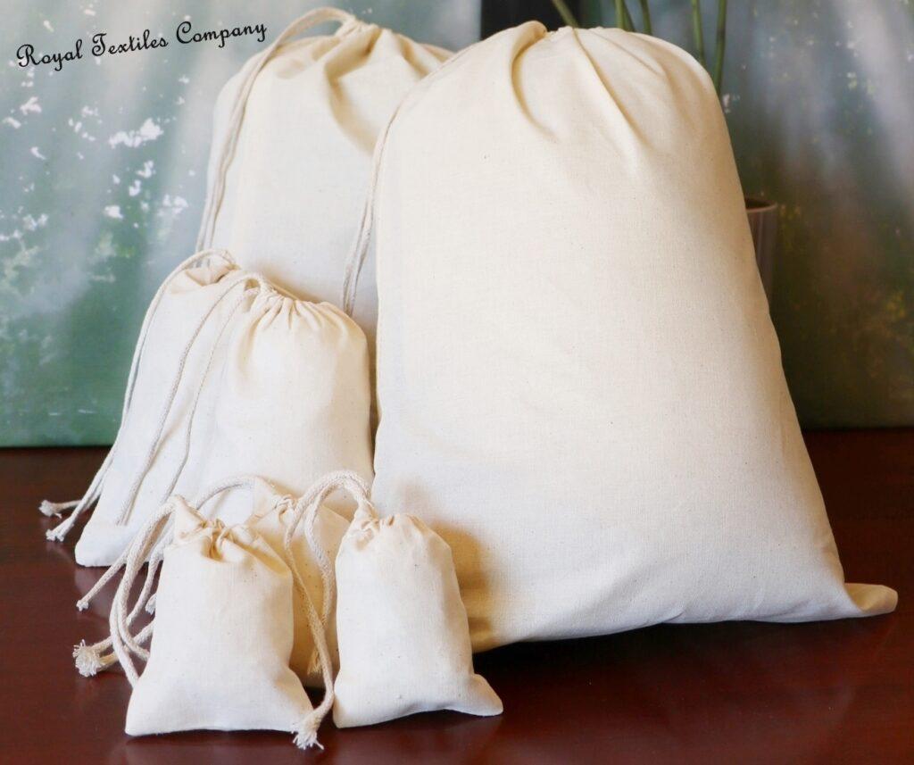 Natural Cotton Single Drawstring Bags-W30cm*H50cm (12x20inch)