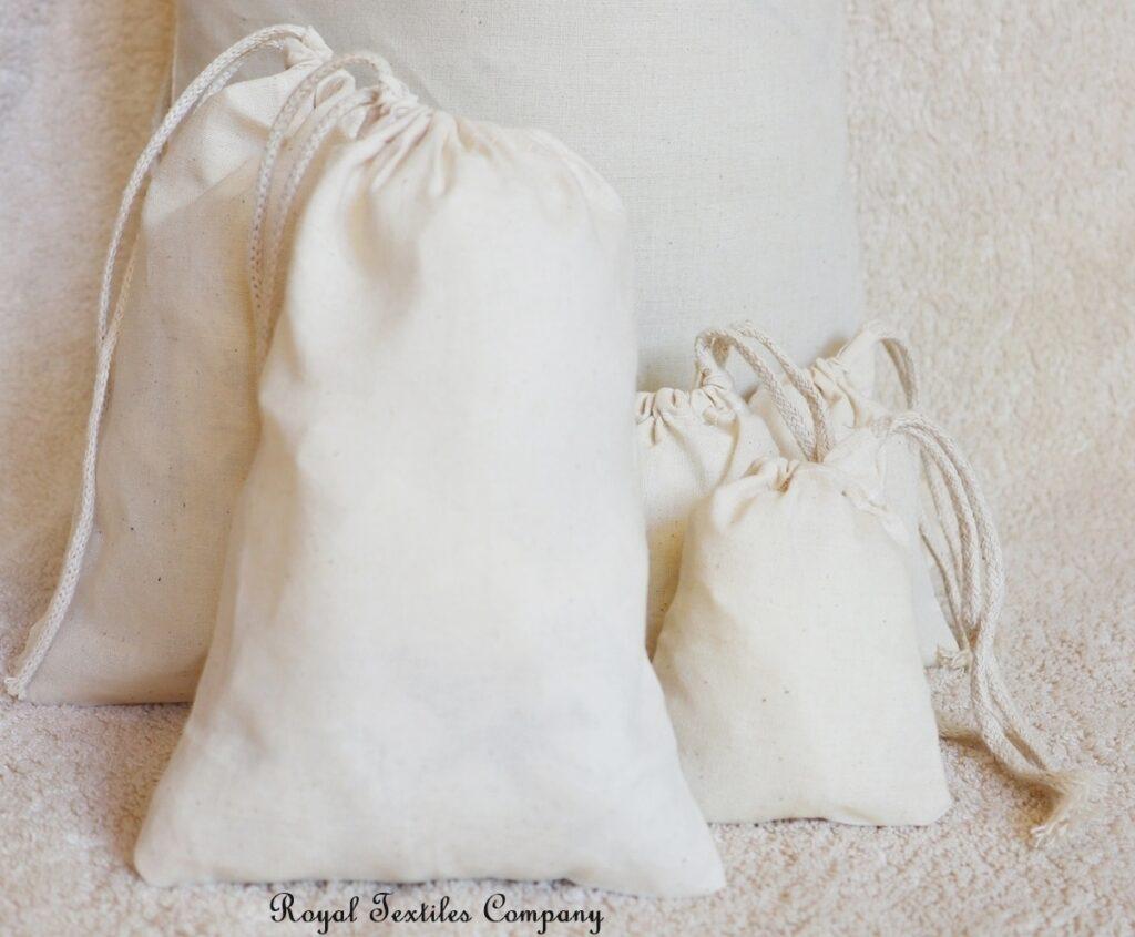 Natural Cotton Single Drawstring Bags-W20cm*H30cm(8x12inch)