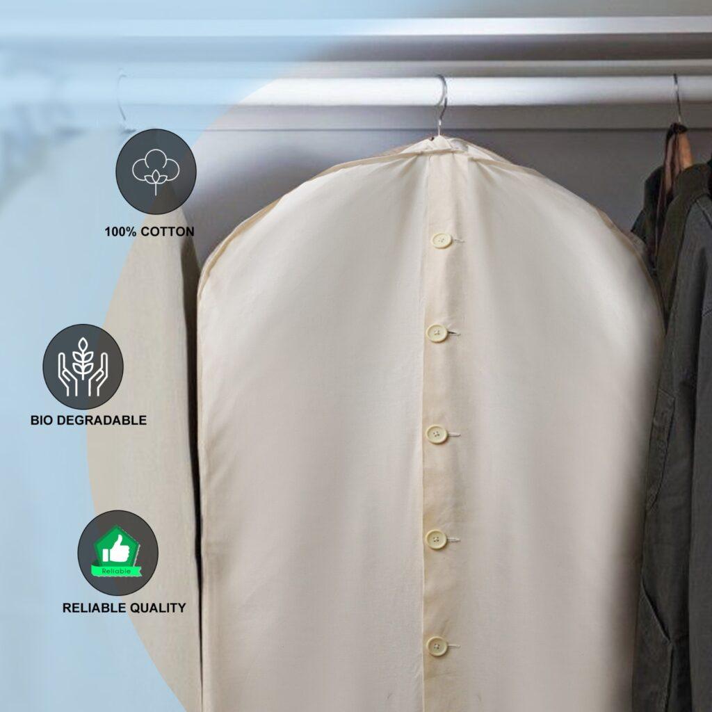 Natural Cotton Garment Bags Cover – Perfect for Jackets, Suits, Tops ...